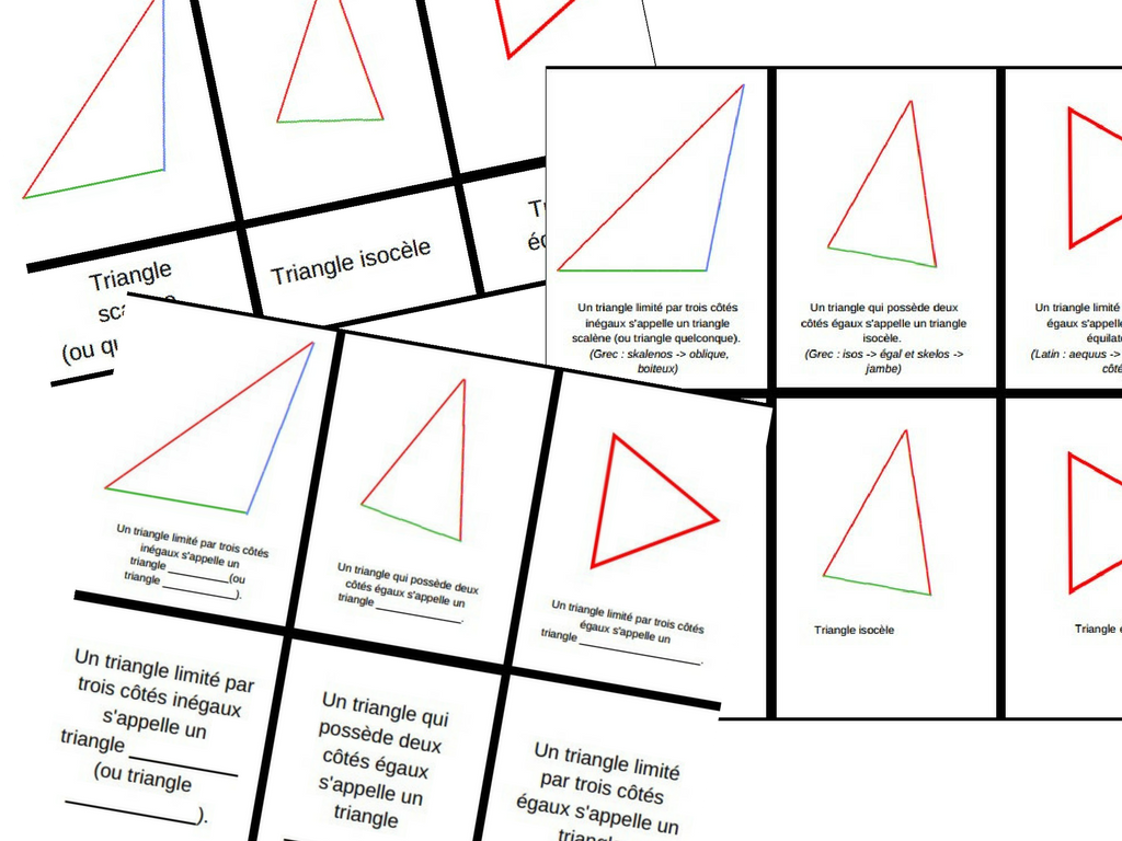 Géométrie : les types de triangles (cartes et présentation d ...