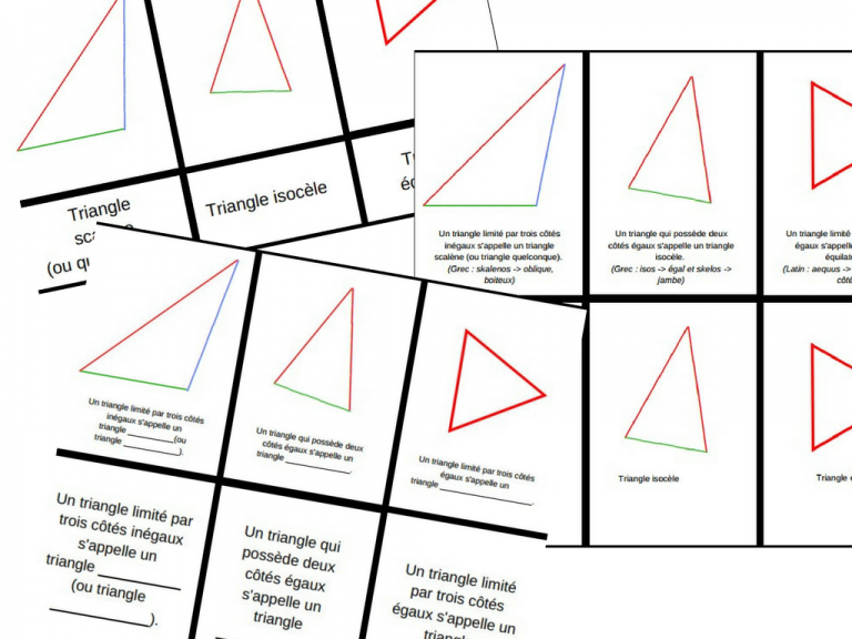 Géométrie : les types de triangles (cartes et présentation d ...
