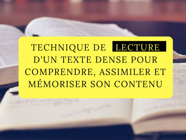 Technique de lecture d'un texte pour comprendre et mémoriser le contenu