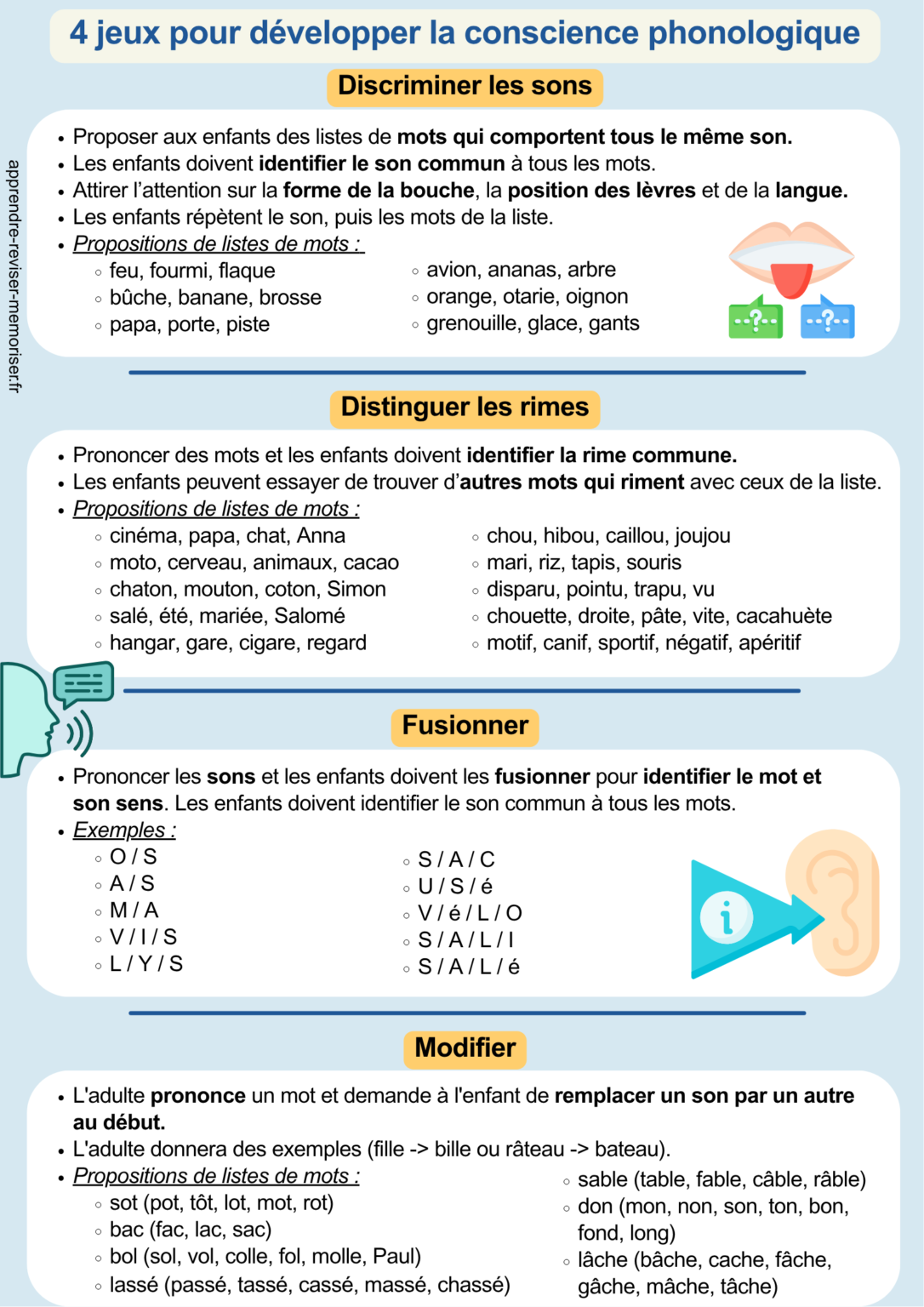4 petits jeux pour développer la conscience phonologique chez les enfants
