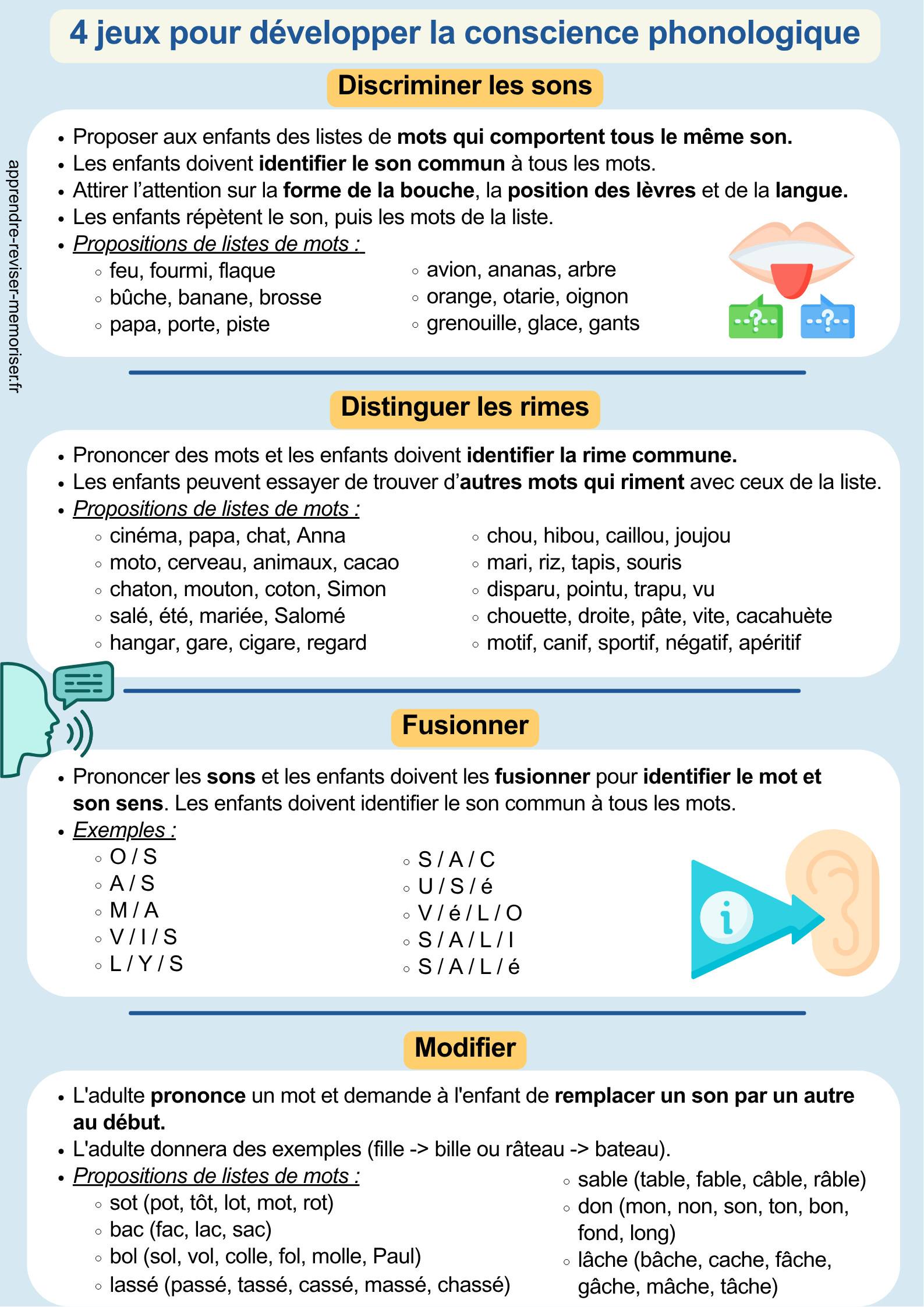 4 petits jeux pour développer la conscience phonologique chez les enfants