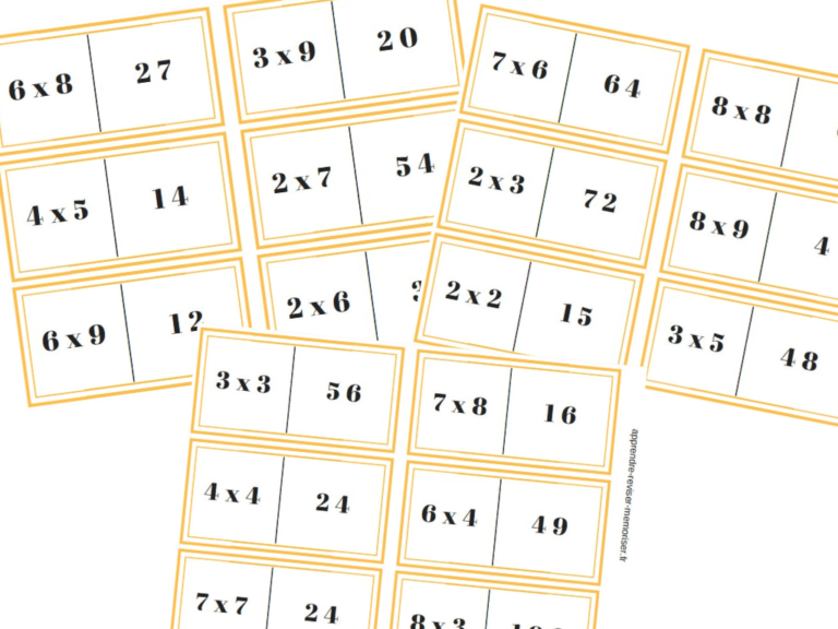 Dominos de multiplication - Apprendre, réviser, mémoriser