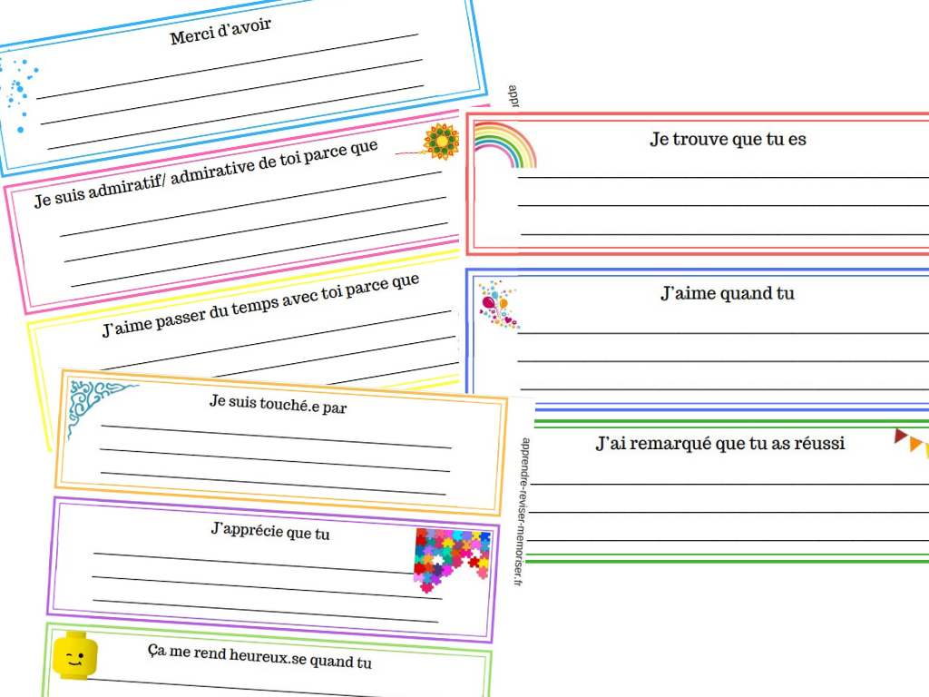 cartes de reconnaissance positive classe - Apprendre, réviser, mémoriser