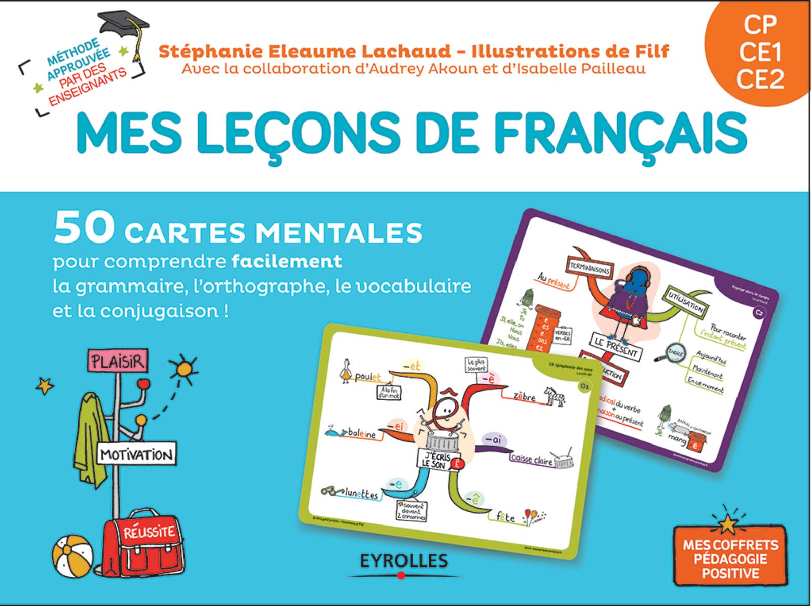 Un coffret avec 50 cartes mentales de français pour le cycle 2 (CP, CE1 ...
