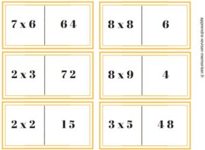 Dominos de multiplication pour apprendre les tables de multiplication