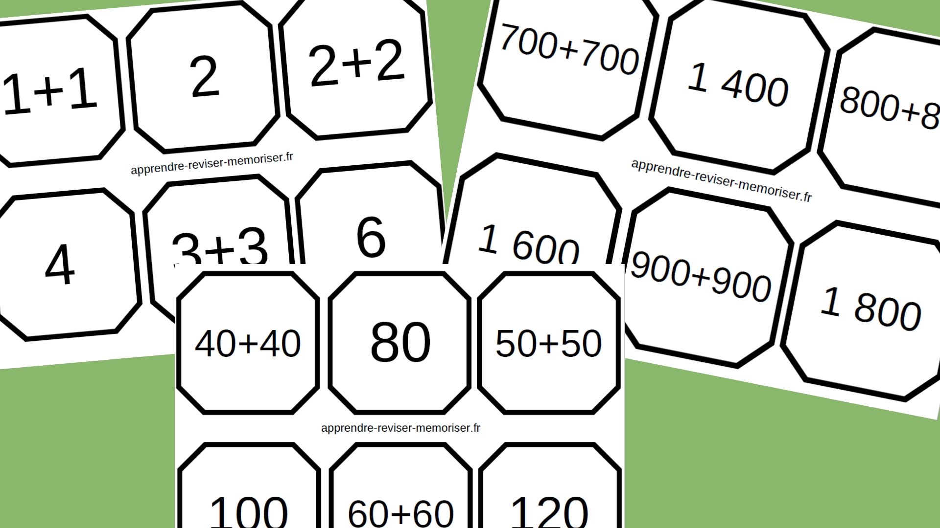 Memory des doubles : un jeu pour travailler les additions des doubles