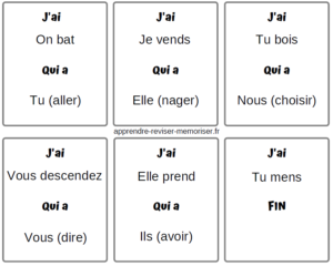 Un jeu pour réviser la conjugaison des verbes au présent (J'ai, Qui a)