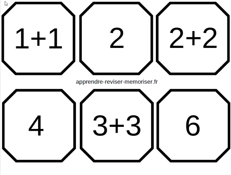 Memory des doubles : un jeu pour travailler les additions des doubles