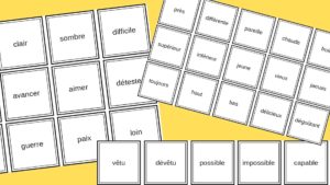 Memory des antonymes : jeu de vocabulaire sur les contraires en français
