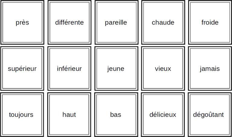 Memory des antonymes : un jeu de vocabulaire pour travailler la notion ...
