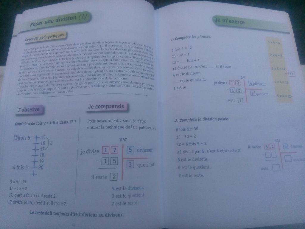 cahier maths enfants division - Apprendre, réviser, mémoriser
