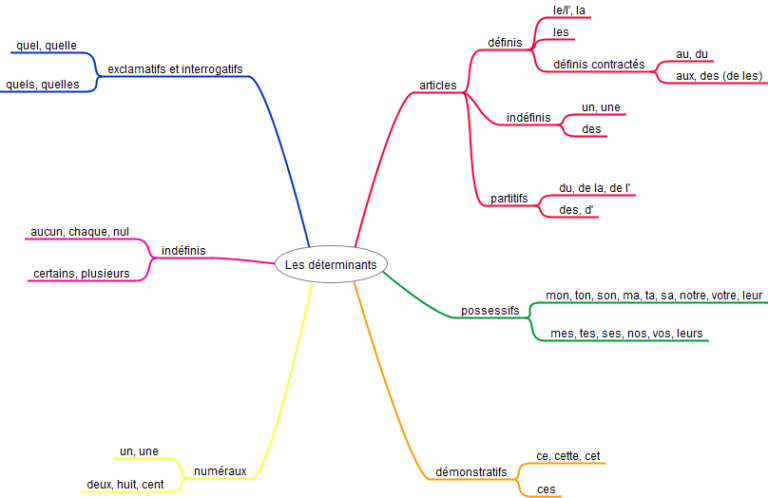 Tableau des différences entre articles définis contractés et articles ...