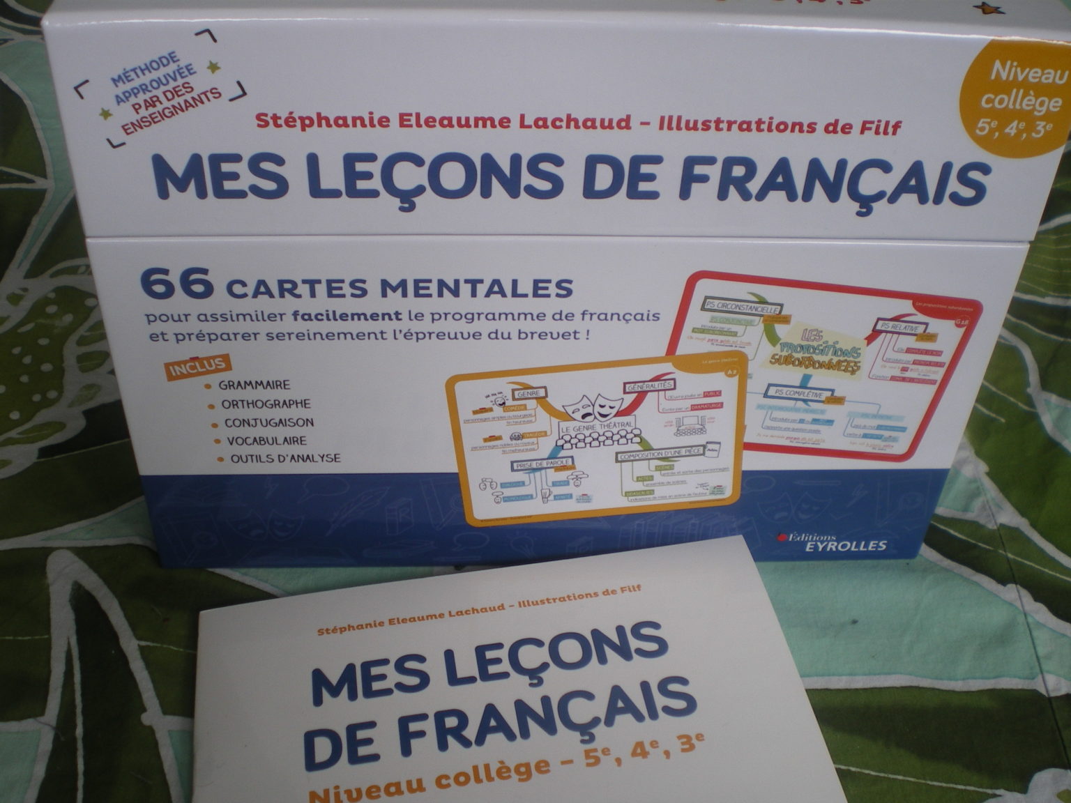 Un coffret avec 66 cartes mentales de français pour le collège (5°, 4°, 3°)