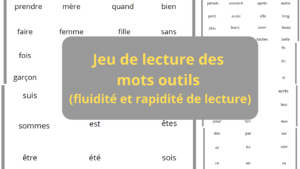 Jeu de lecture des mots outils (fluidité et rapidité de lecture ...