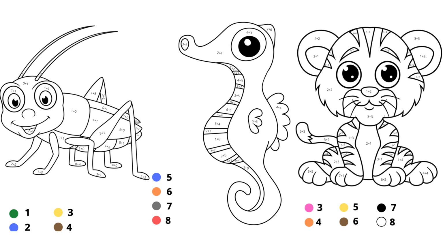 3 coloriages magiques pour les additions - CP/ CE1