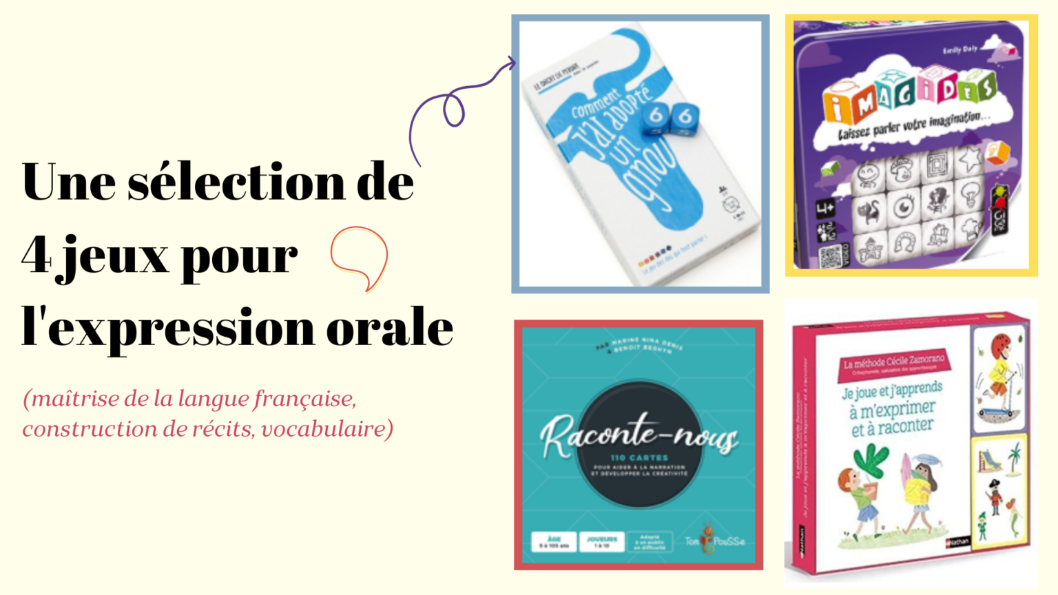 Une sélection de 4 jeux pour l'expression orale des enfants