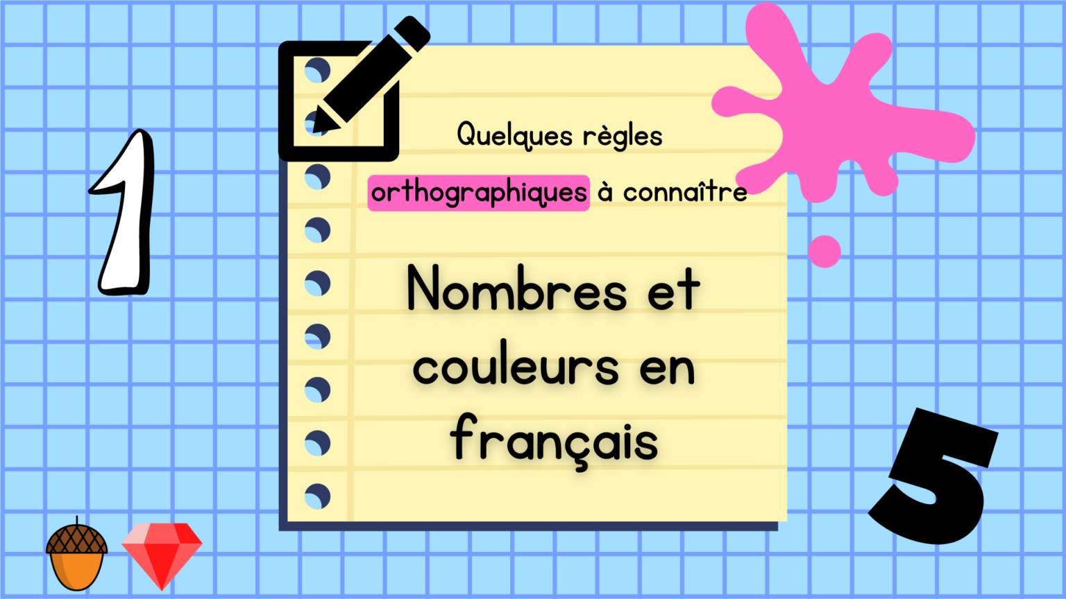 Quelques règles orthographiques : nombres et couleurs en français