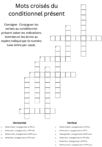 Mots croisés de conjugaison : le conditionnel présent