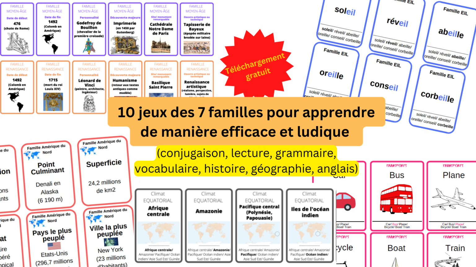 10 jeux des 7 familles pour apprendre de manière efficace et ludique
