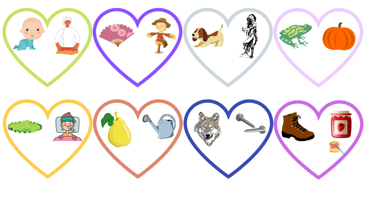 Jeu de rimes (24 cartes pour travailler la phonologie en maternelle)