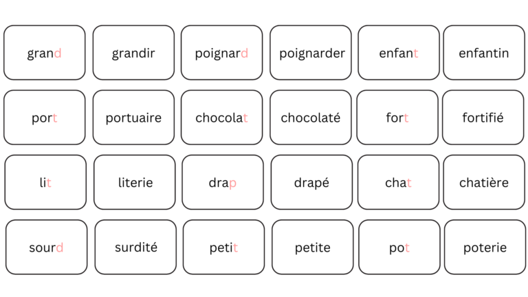 Orthographe : 48 cartes pour trouver les lettres muettes finales des mots
