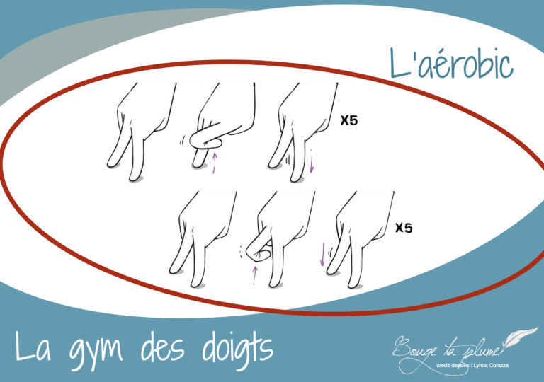 9 exercices de gym des doigts (écriture cursive manuscrite)