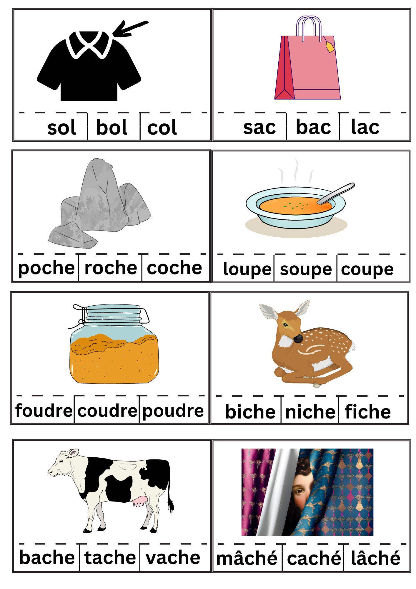 Un jeu de 16 cartes pour lire et comprendre des mots (jeunes lecteurs) Un jeu de 16 cartes pour lire et comprendre des mots (jeunes lecteurs)