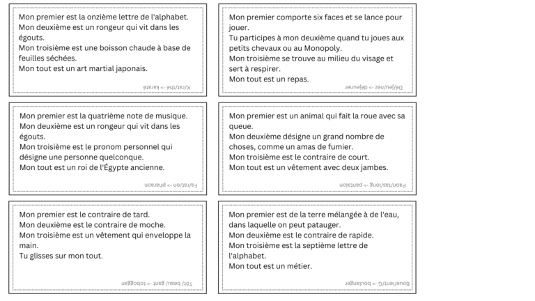 18 charades pour enfants (cycle 3)