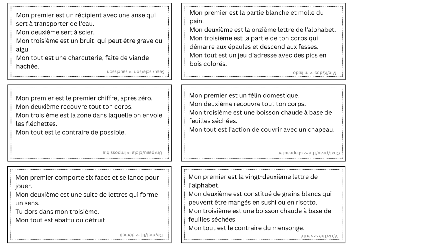 18 charades pour enfants (cycle 3)