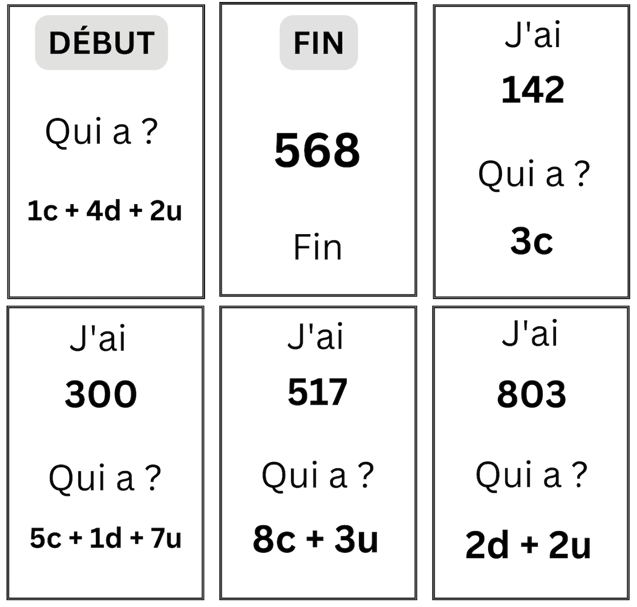 Jeu pour travailler la décomposition additive des nombres