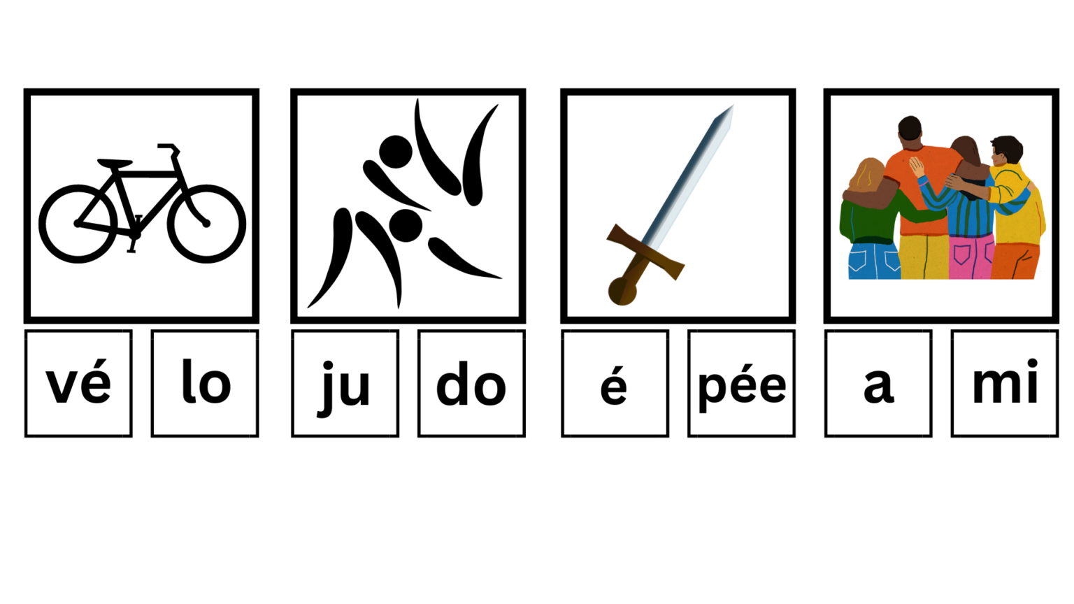Une activité de lecture de mots de deux syllabes : 16 mots à ordonner