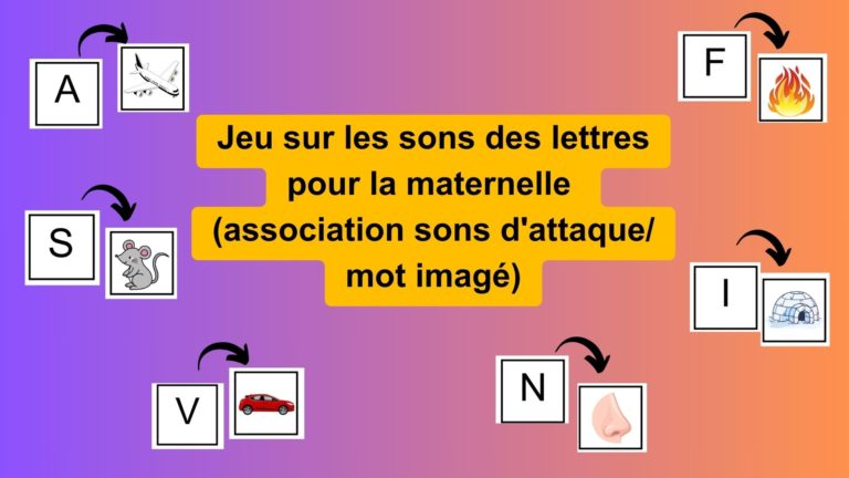 Jeu sur les sons des lettres pour la maternelle (association sons / mot)