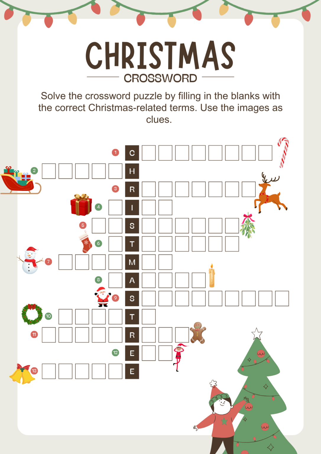 Christmas crosswords : 3 jeux de mots croisés sur Noël en anglais