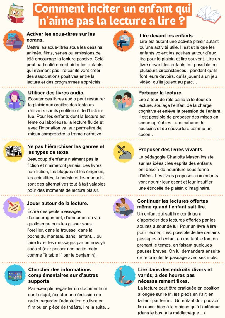 Comment inciter un enfant qui n’aime pas la lecture à lire