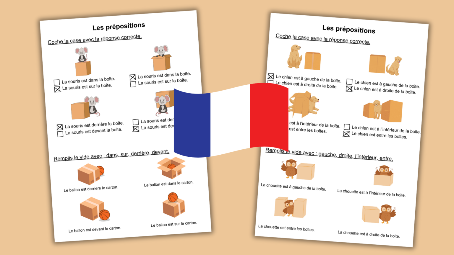 Activités pour apprendre les prépositions en français
