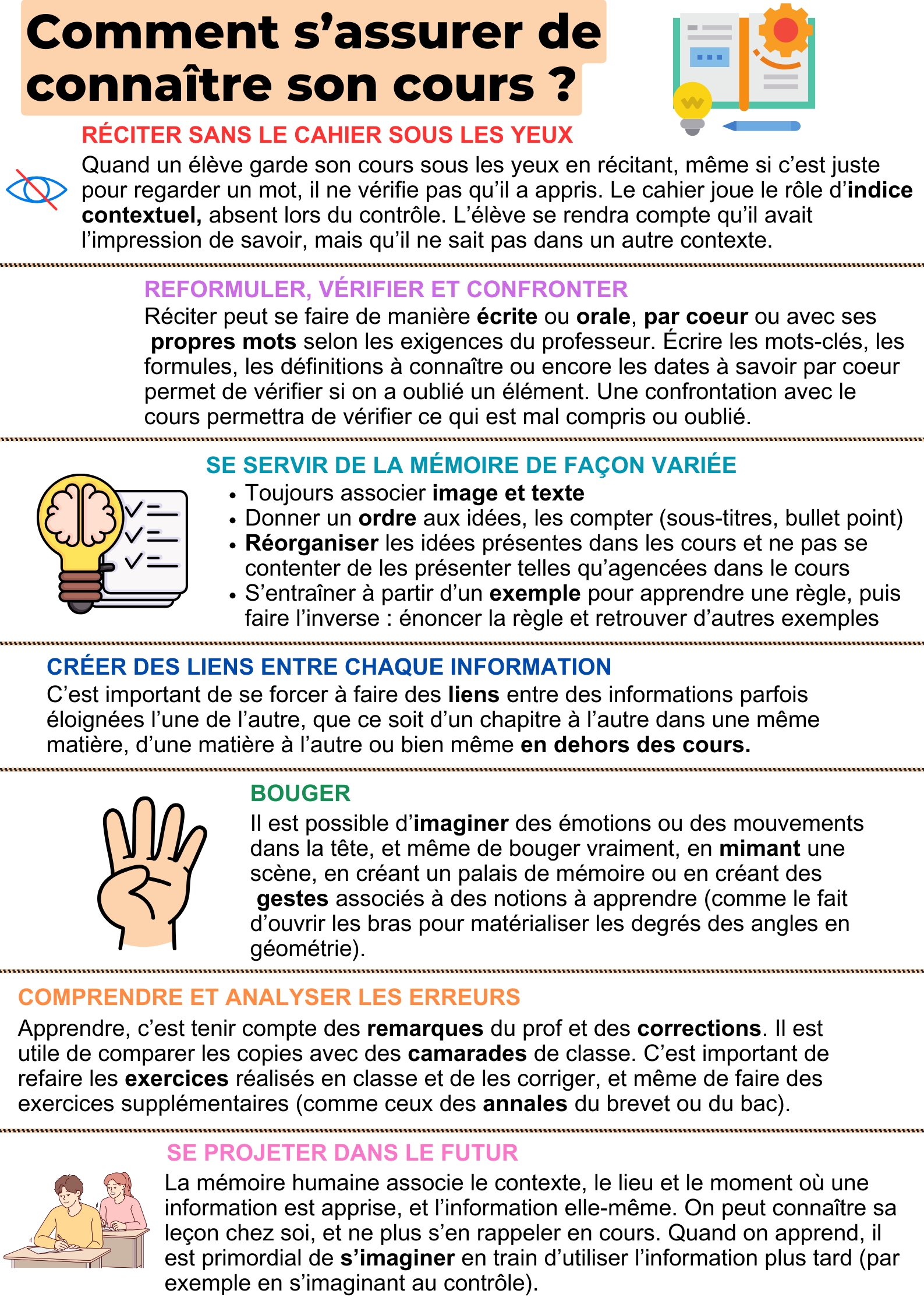 Révisions : comment s'assurer de connaître son cours