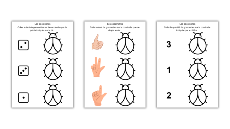 fiches numération 1 à 3 maternelle - Apprendre, réviser, mémoriser