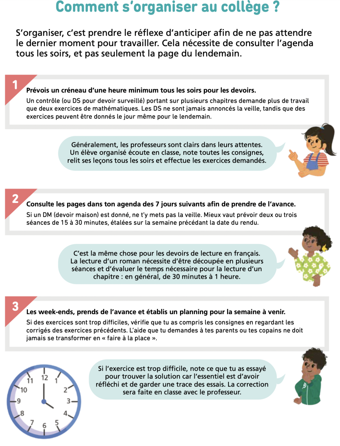 Comment s'organiser au collège ? - Apprendre, réviser, mémoriser