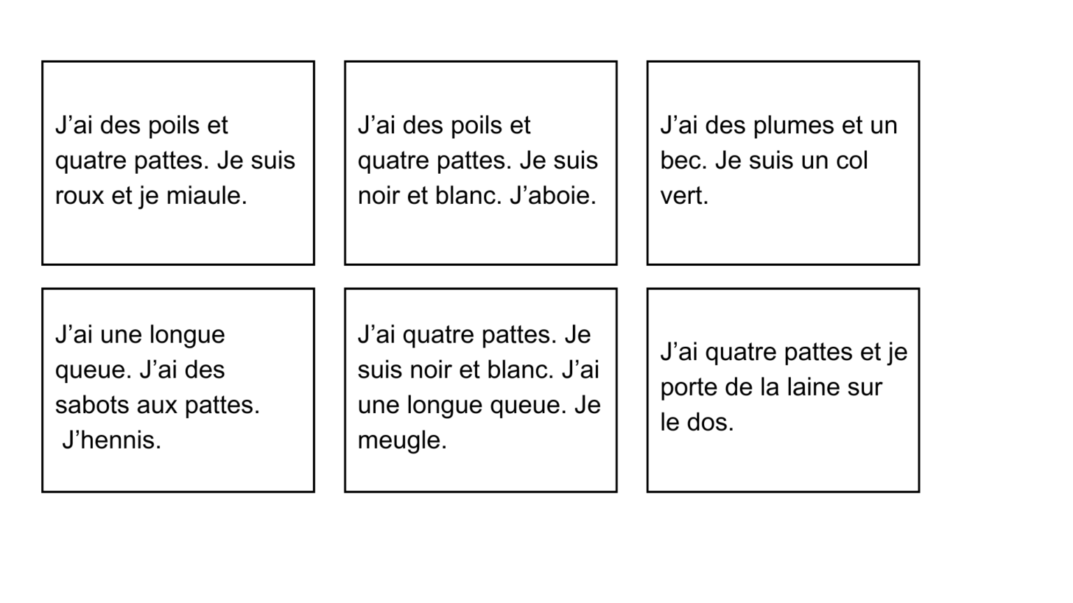 Jeu de lecture facile pour le CP CE1 : 24 cartes "quel animal suis-je