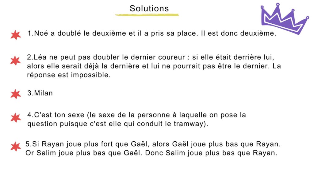 questions logique pour enfants - Apprendre, réviser, mémoriser