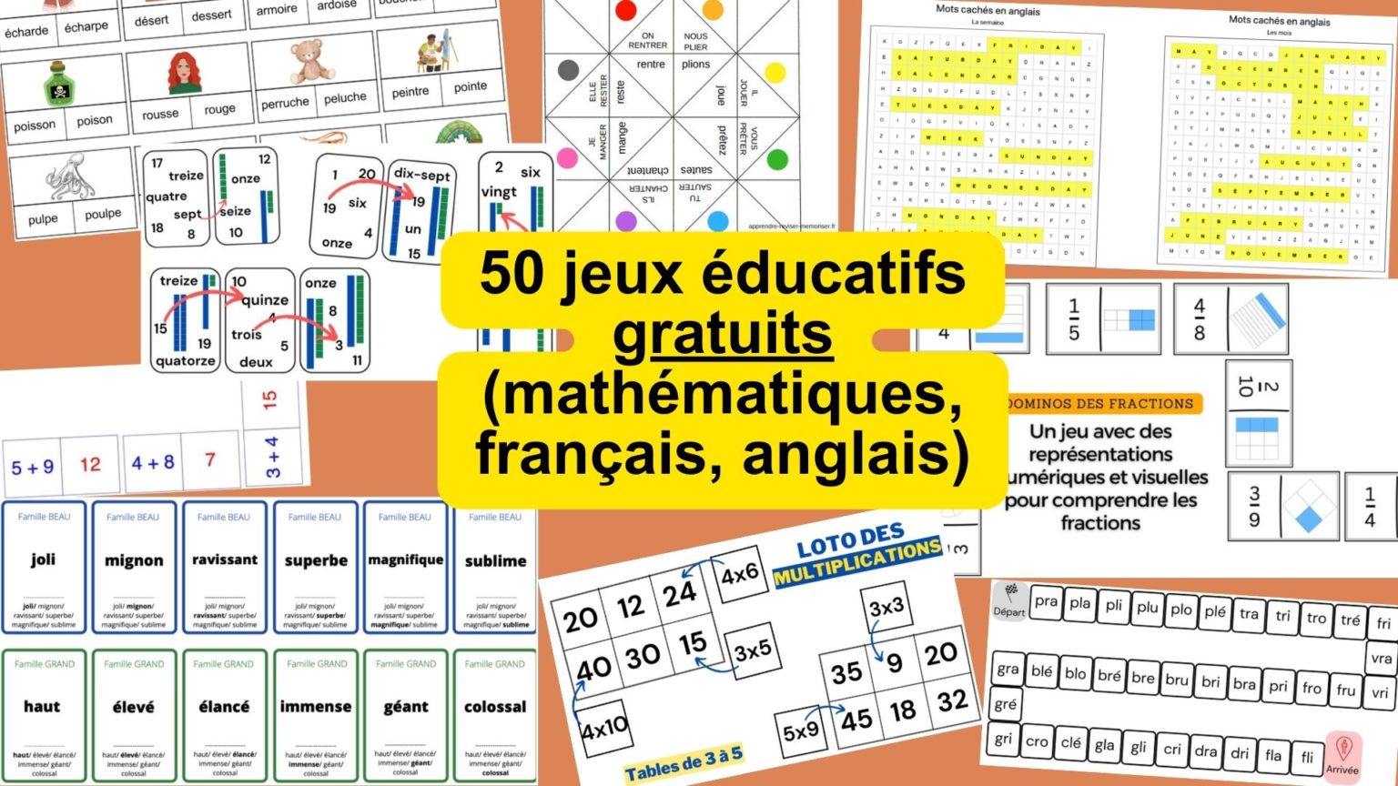 50 jeux éducatifs gratuits (mathématiques, français, anglais)