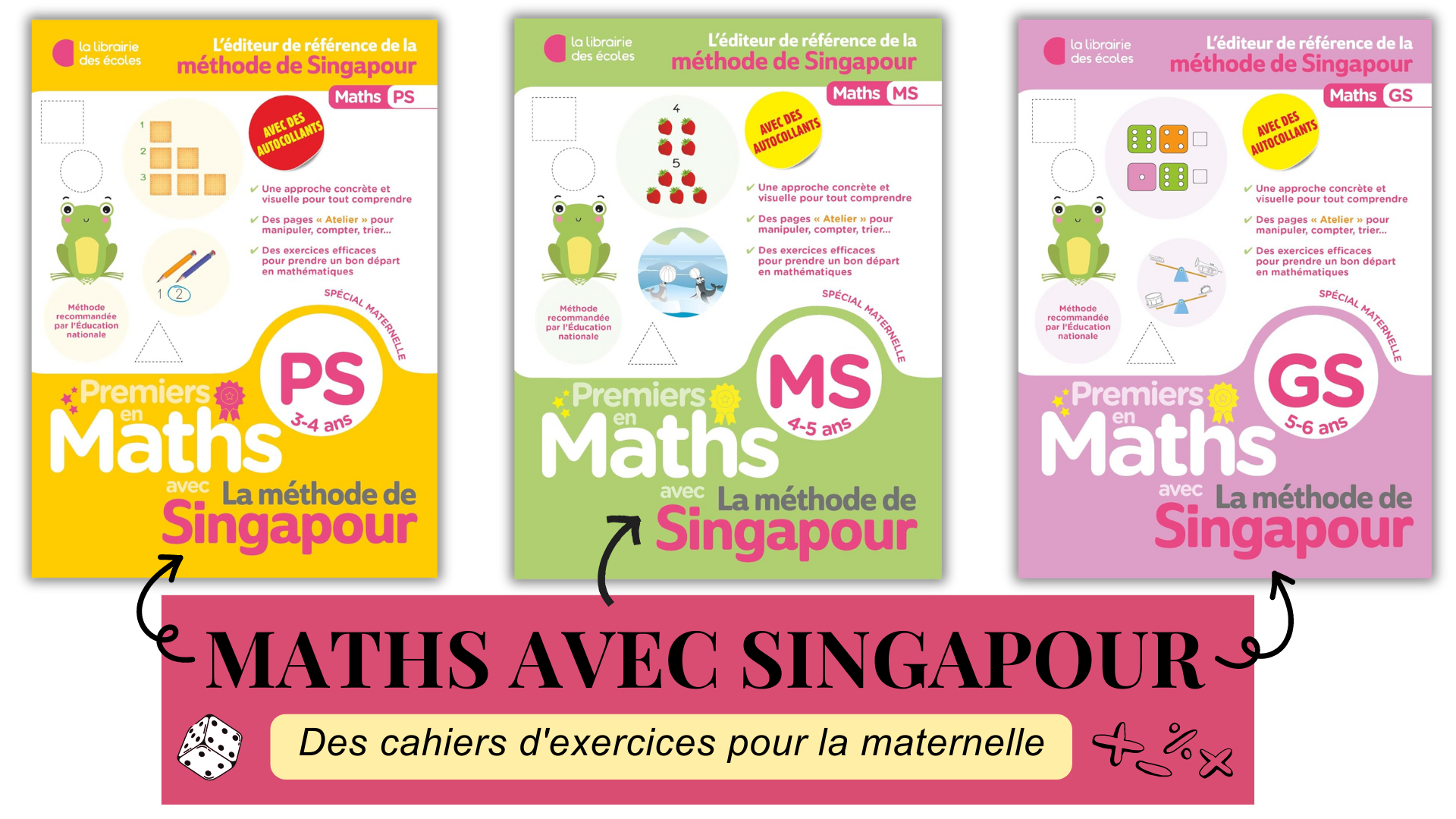 Maths avec Singapour : des cahiers d'exercice pour la maternelle