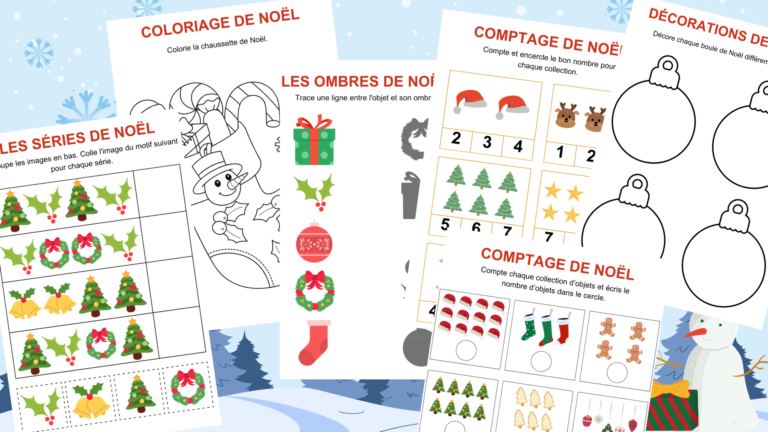 Cahier d'activités de Noël : 6 jeux pour les MS/ GS/ CP