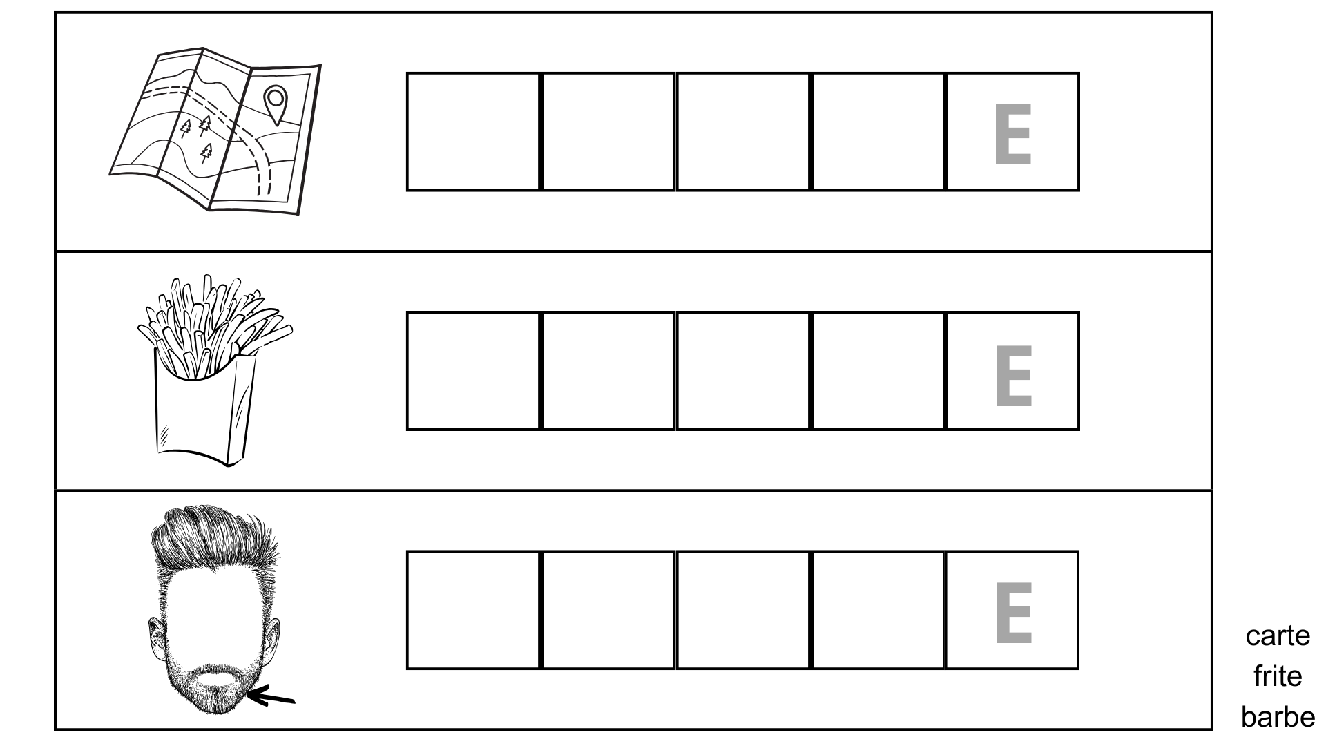Jeu de lecture pour GS et CP (encodage de mots de 3 à 5 lettres)