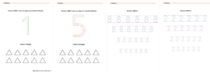 Tracer les chiffres en maternelle (de 1 à 9) - fiches à télécharger