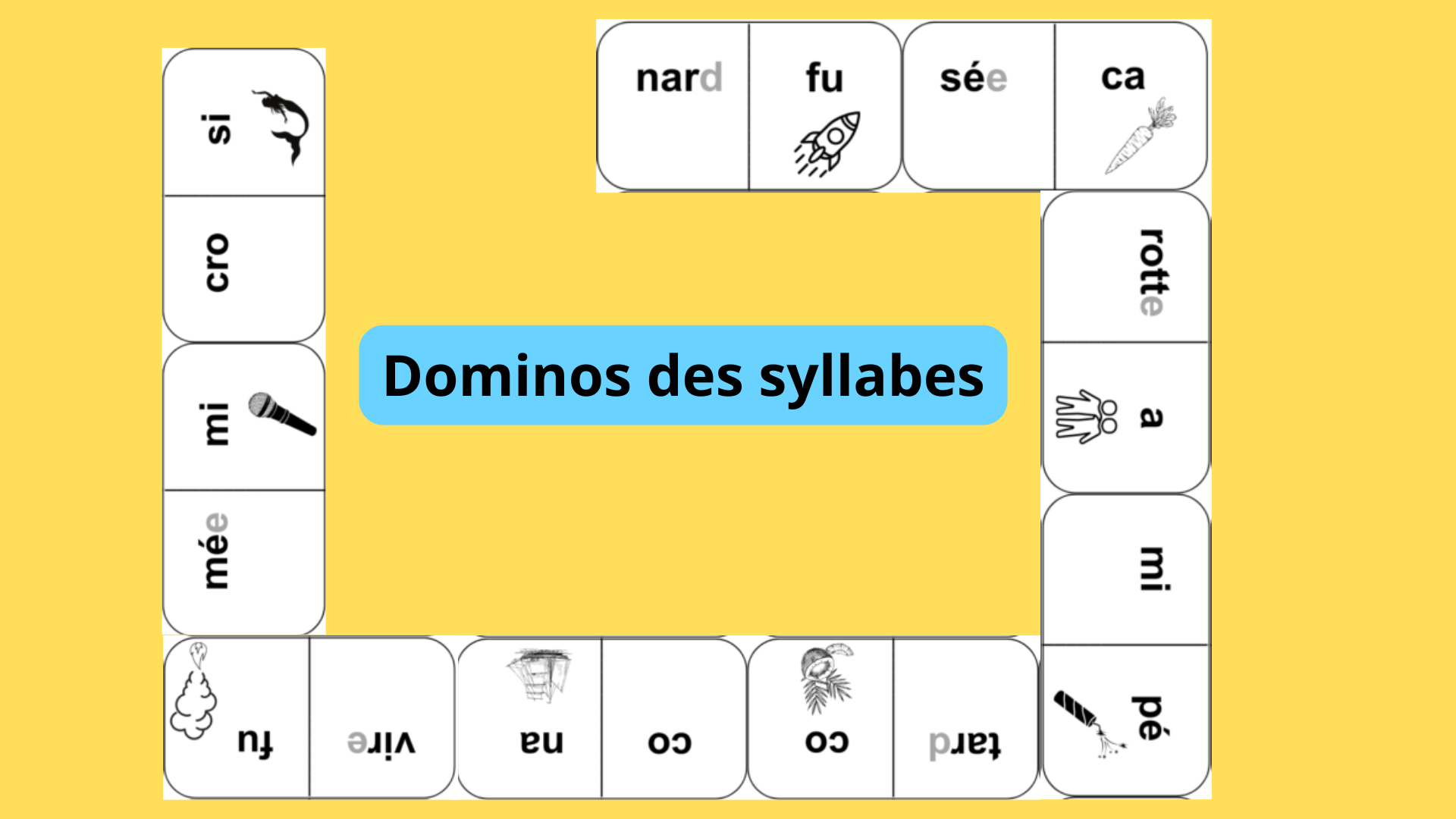 Dominos des syllabes : lire des syllabes en maternelle