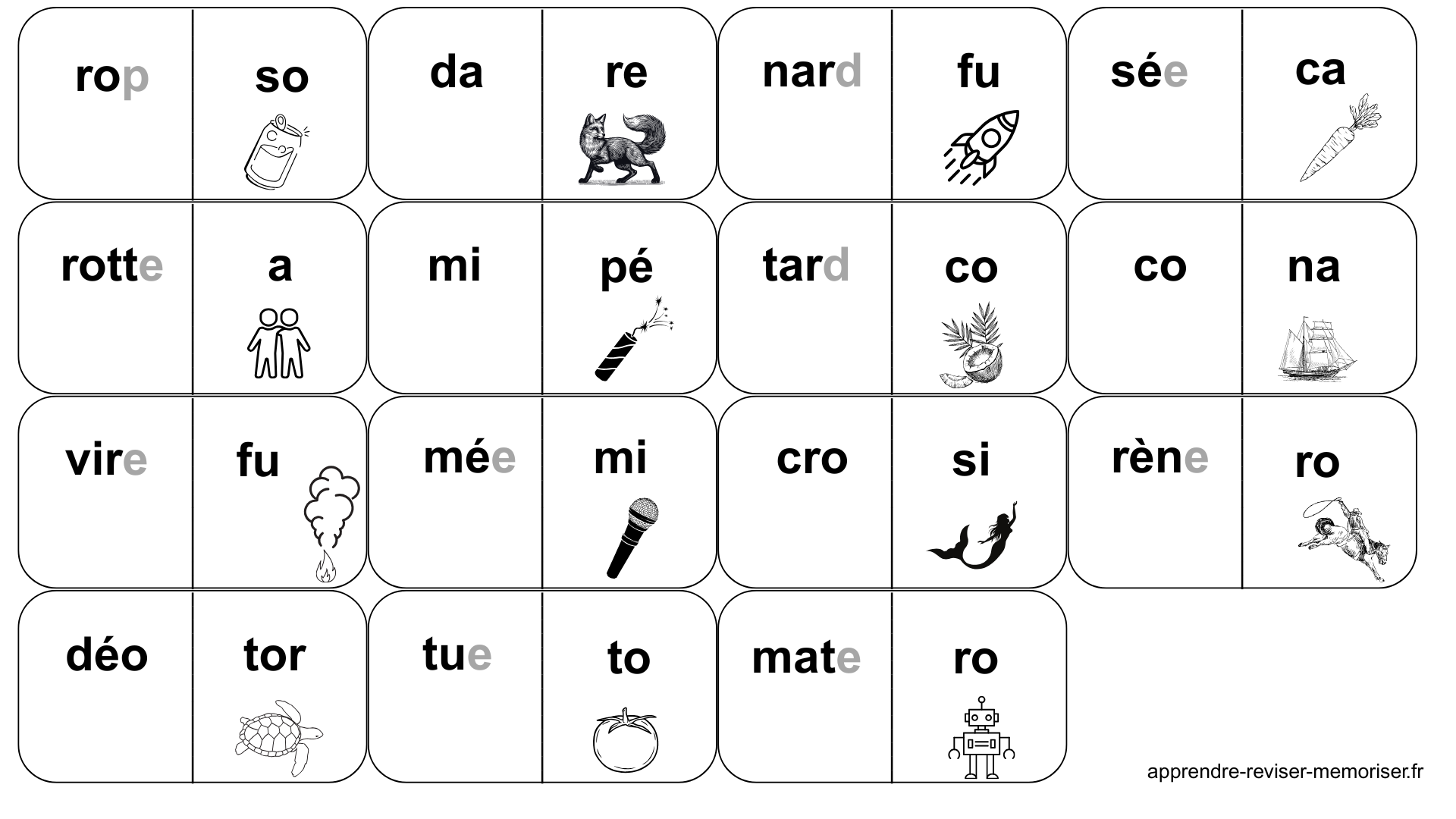 Dominos des syllabes : lire des syllabes en maternelle