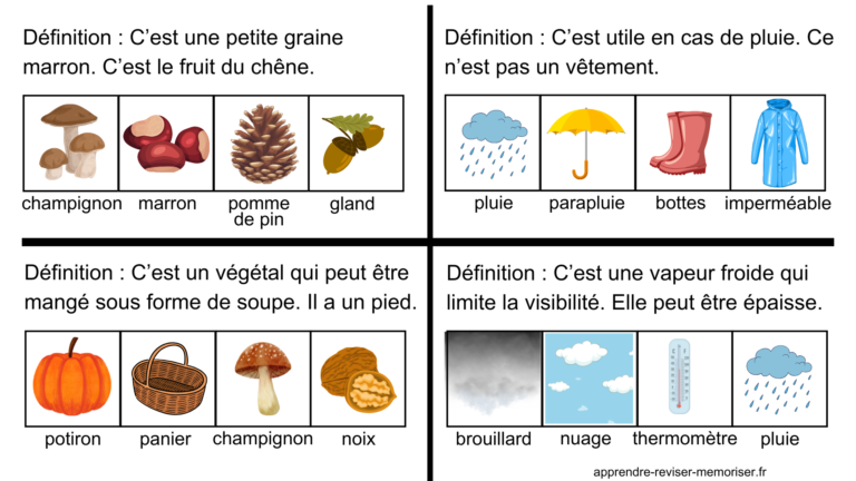 Devinettes : 3 exercices de vocabulaire autour de l'automne