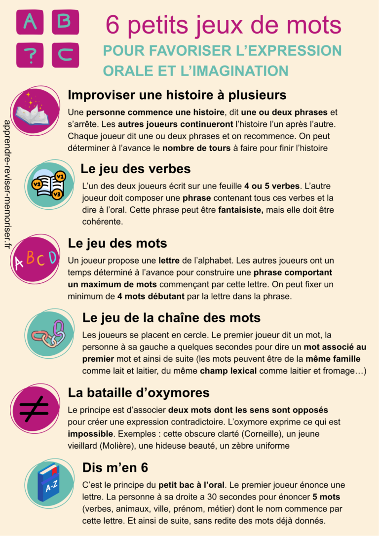 6 petits jeux de mots pour travailler le vocabulaire en français