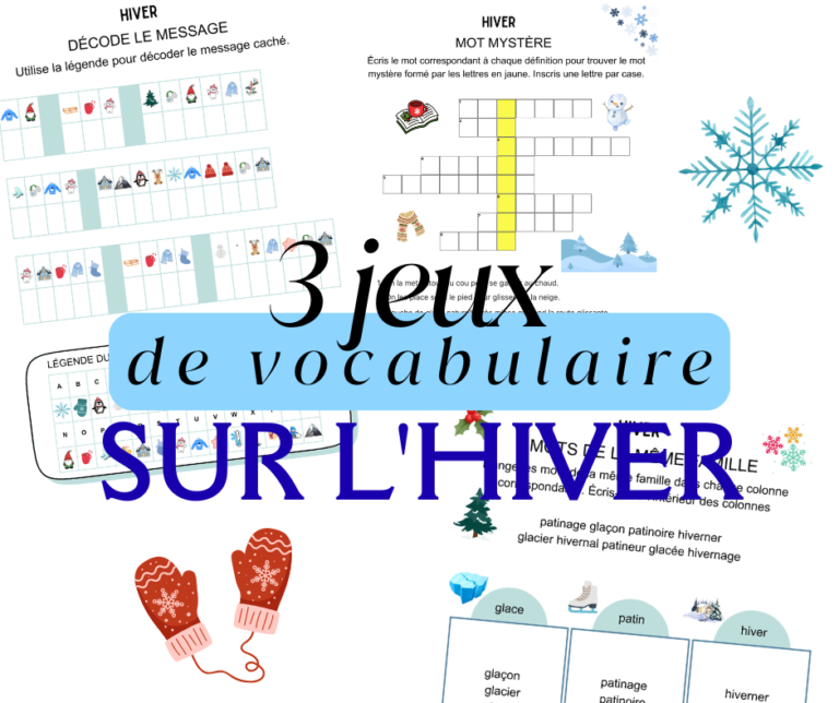 3 jeux de vocabulaire sur l'hiver - Apprendre, réviser, mémoriser
